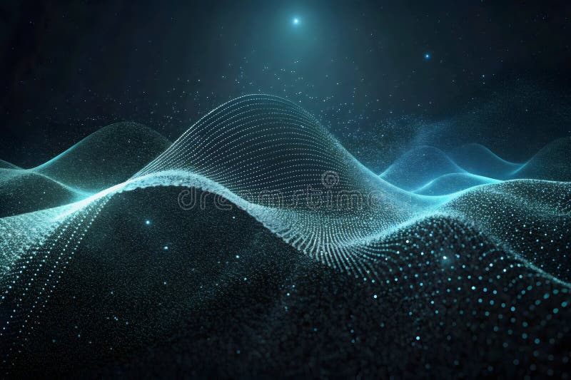 Digital Waves Abstract Technology Background Depth Light Patterns Stock ...