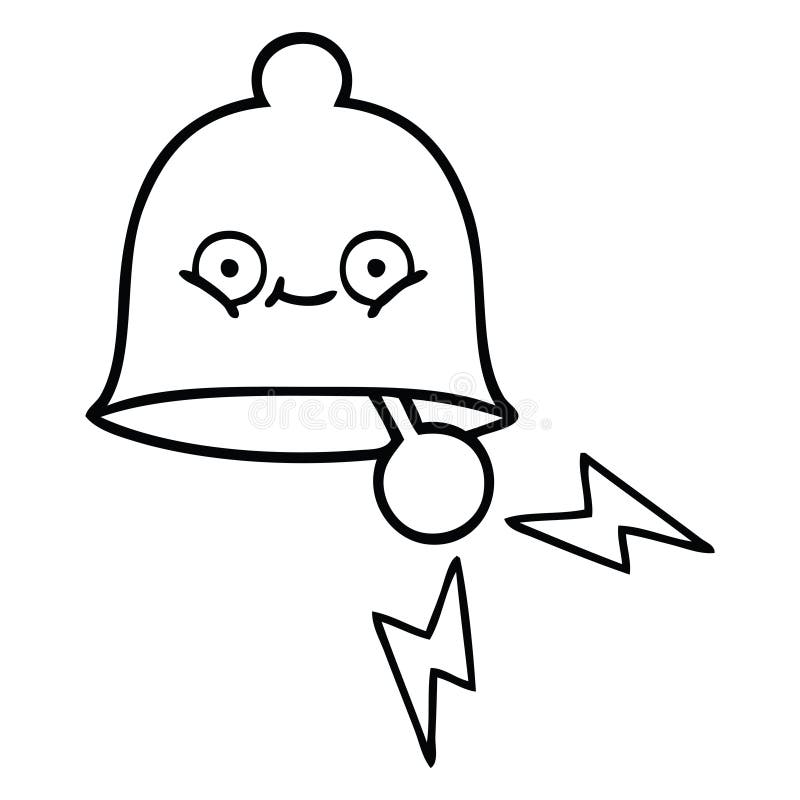 A Creative Line Drawing Cartoon Ringing Bell Stock Vector ...