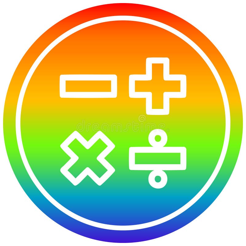 A Creative Math Symbols Circular in Rainbow Spectrum Stock Vector ...