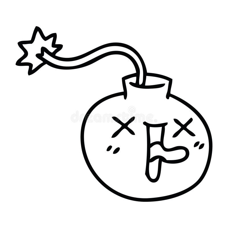 Cartoon bomb stock vector. Illustration of silly, line - 37014788