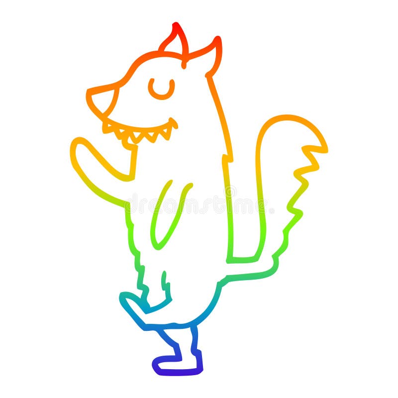 A Creative Rainbow Gradient Line Drawing Cartoon Fox Walking Stock ... A Creative Rainbow Gradient Line Drawing Cartoon Fox Walking Stock ...