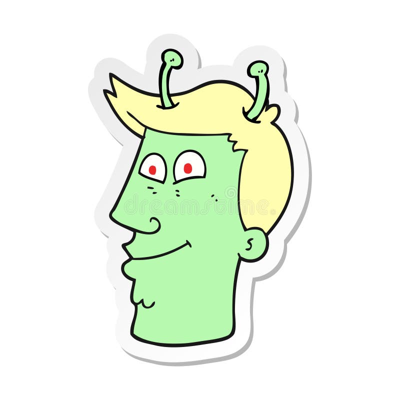 A Creative Sticker of a Cartoon Alien Man Stock Vector - Illustration ...