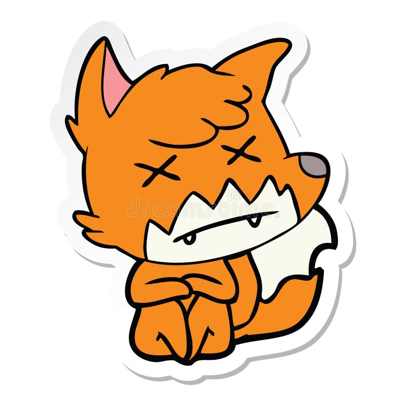 A Creative Sticker of a Cartoon Dead Fox Stock Vector - Illustration of ...
