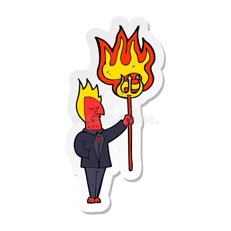 A Creative Sticker of a Cartoon Devil Stock Vector - Illustration of ...