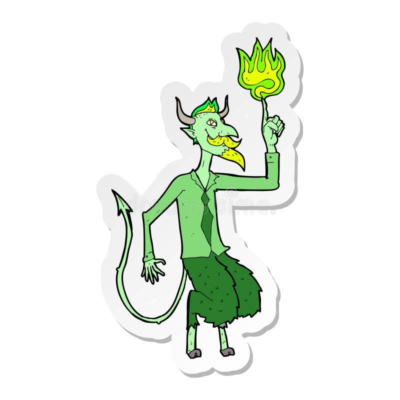 Sticker Devil Shirt Tie Demon Idea Pointing Finger Traditional Cartoon ...