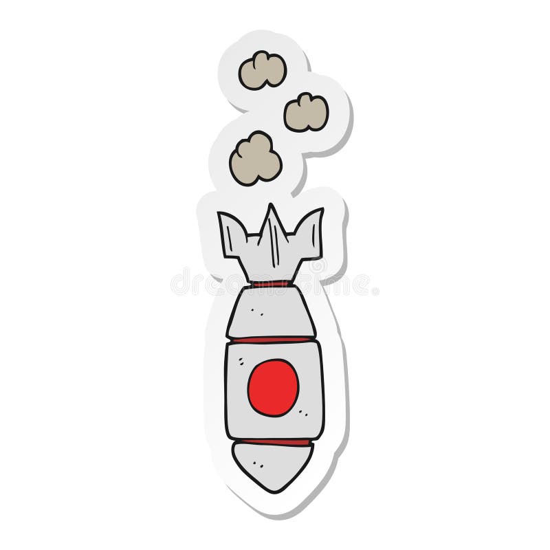 A Creative Sticker of a Cartoon Falling Bomb Stock Vector ...