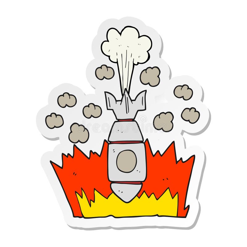 A Creative Sticker of a Cartoon Falling Bomb Stock Vector ...