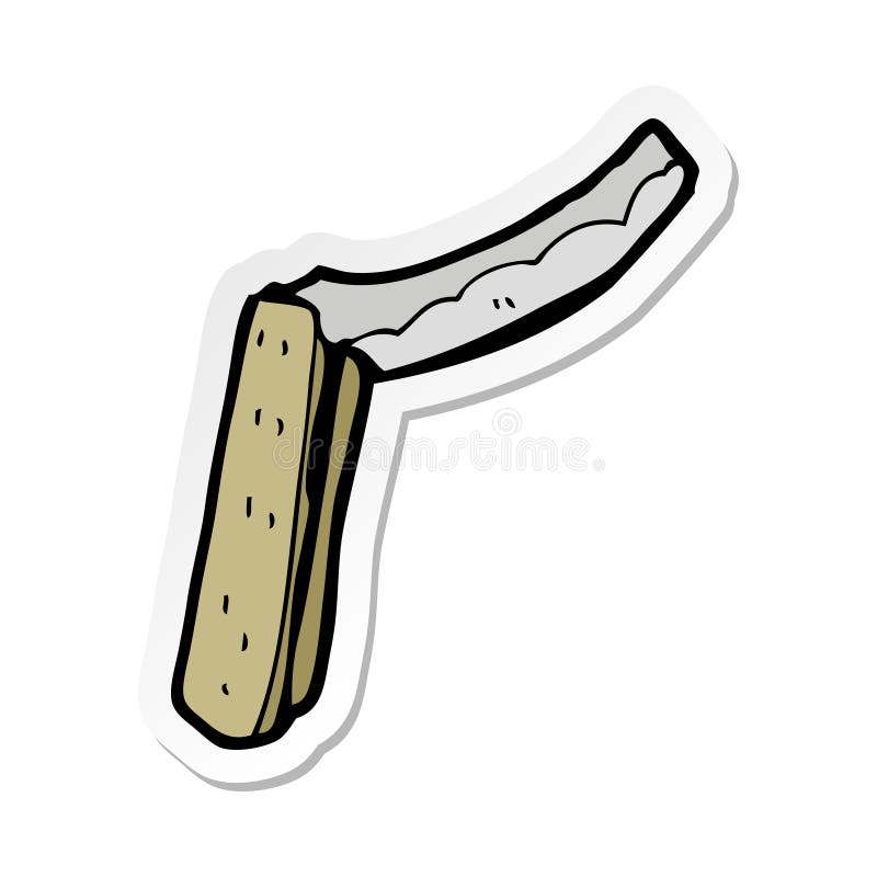 A Creative Sticker of a Cartoon Folding Razor Stock Vector ...
