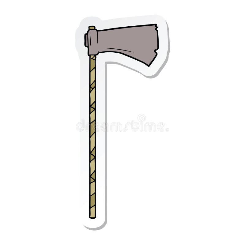 A Creative Sticker of a Cartoon Medieval War Axe Stock Vector ...