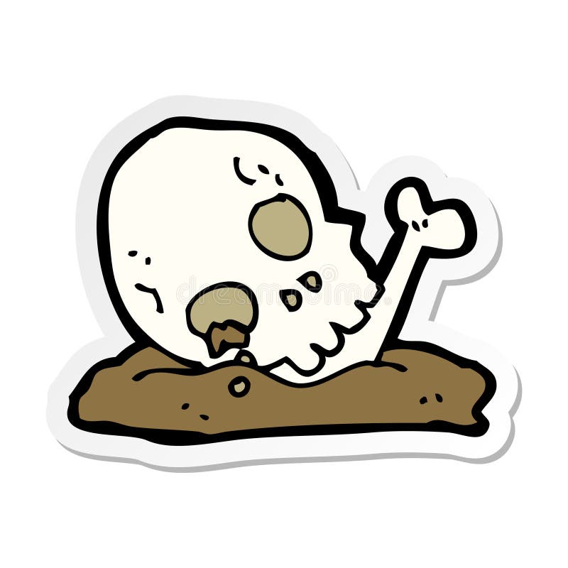 A Creative Sticker of a Cartoon Old Bones Stock Vector - Illustration ...