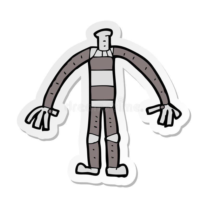 A Creative Sticker of a Cartoon Robot Body Stock Vector - Illustration ...