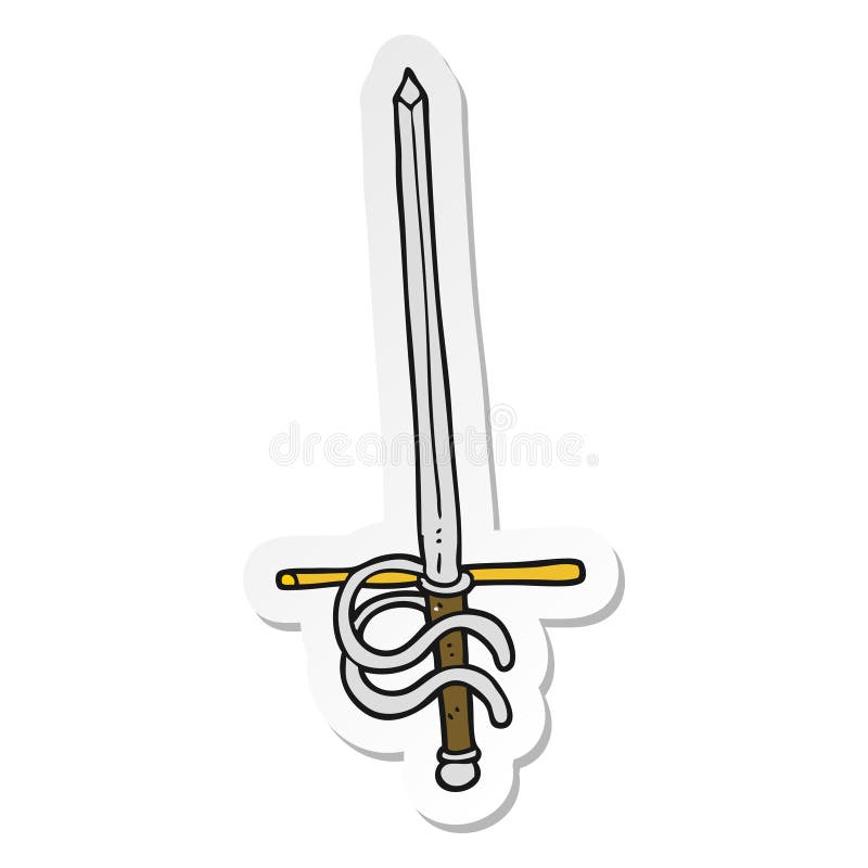 A Creative Sticker of a Cartoon Sword Stock Vector - Illustration of ...