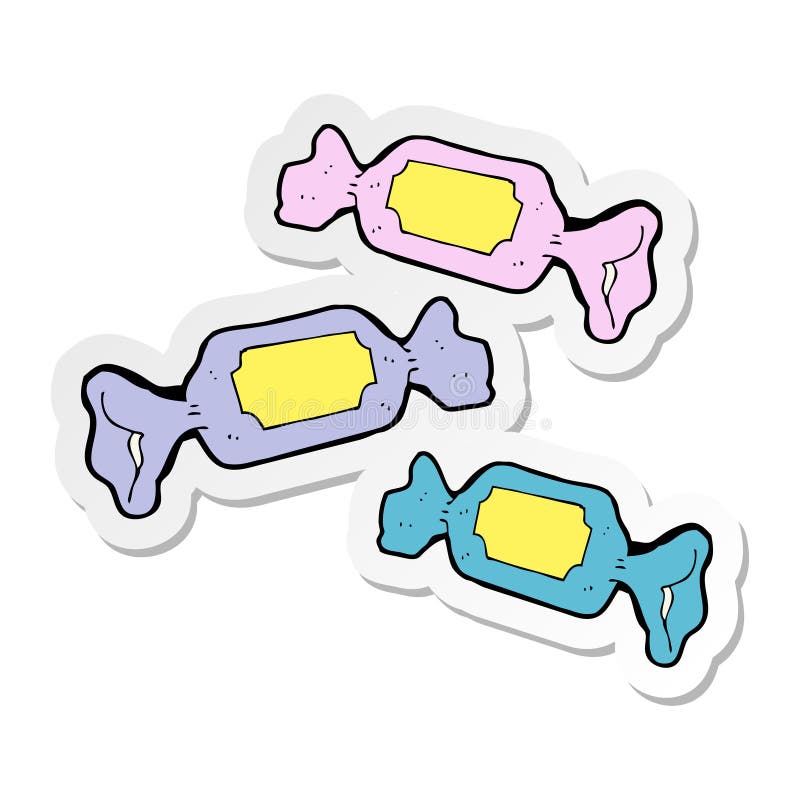A Creative Sticker of a Cartoon Wrapped Candy Stock Vector ...