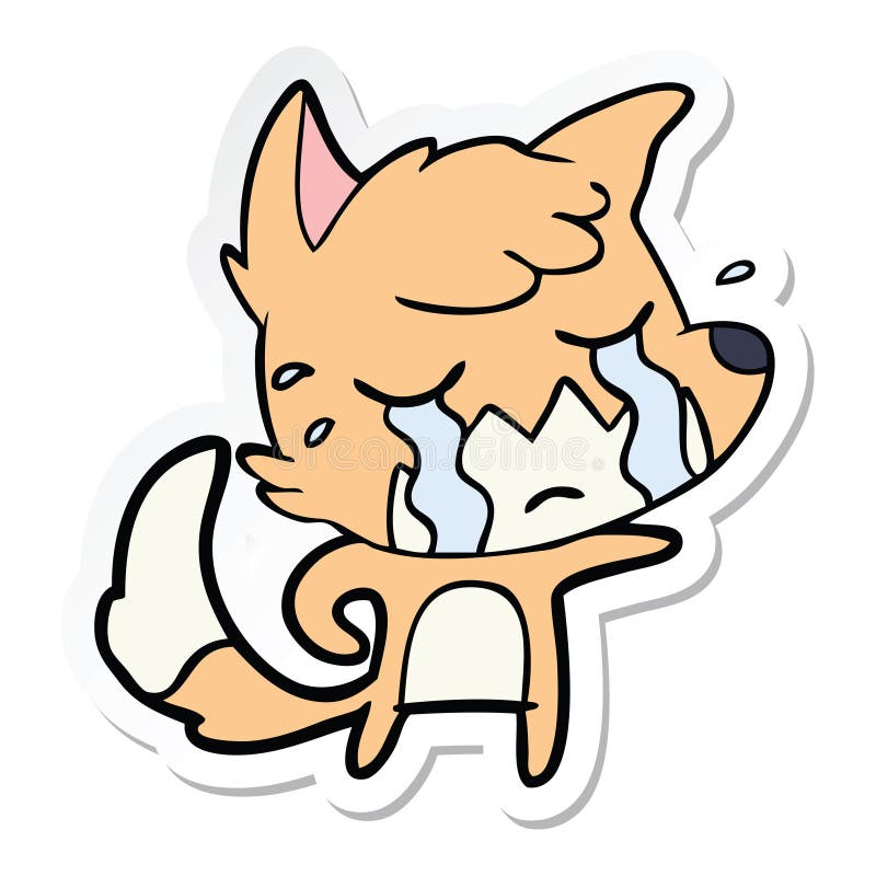 A Creative Sticker of a Crying Fox Cartoon Stock Vector - Illustration ...