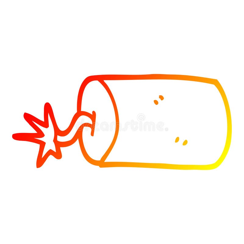 A Creative Warm Gradient Line Drawing Cartoon Dynamite Stock Vector ...