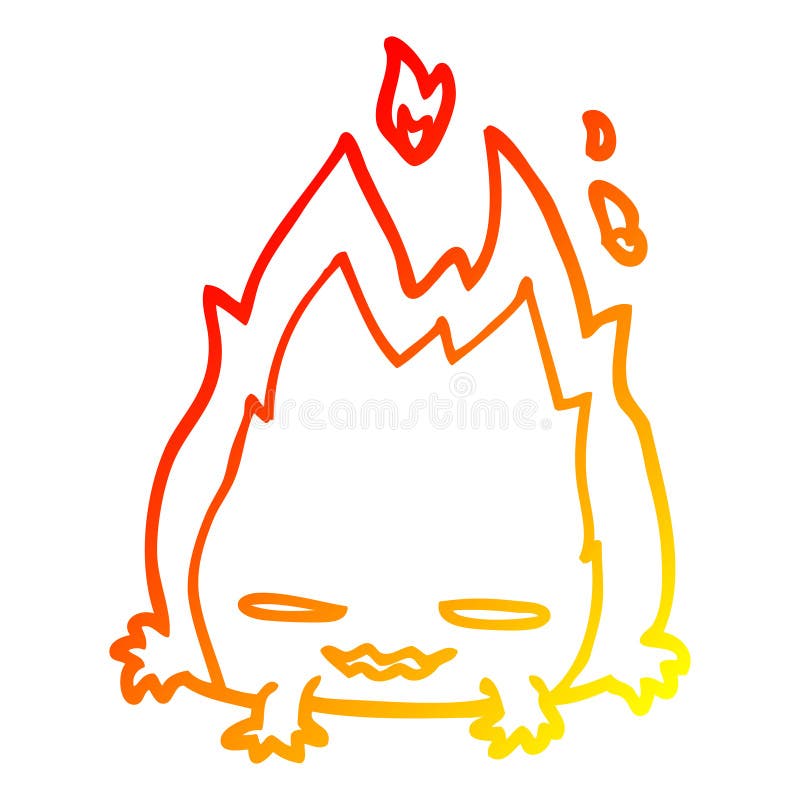 Fire Demon Hell Halloween Cartoon Warm Line Gradient Spectrum Doodle ...