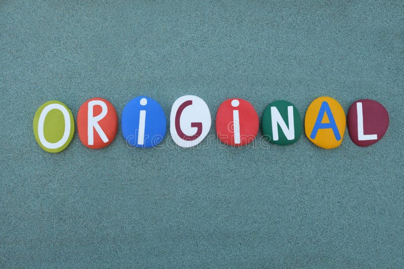 Original, Creative Word Composed with Multi Colored Stone Letters Over ...