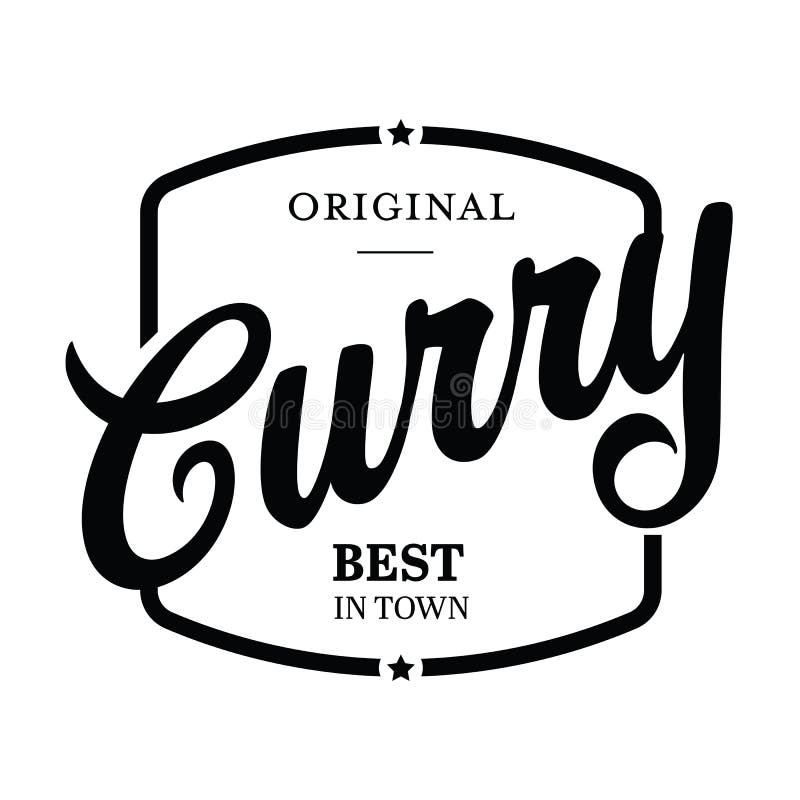 Original Curry Vintage Sign Letering Stock Vector - Illustration of ...
