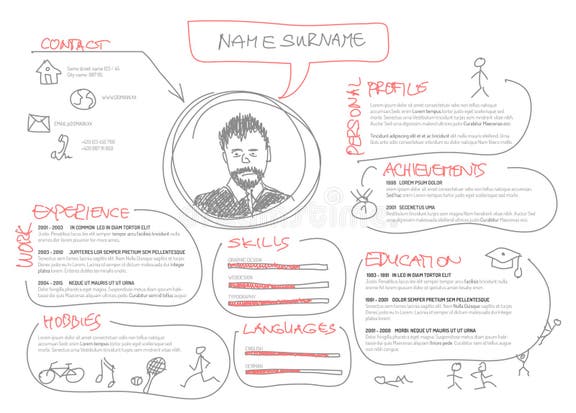 Original Cv / Resume Template Stock Illustration - Illustration of ...