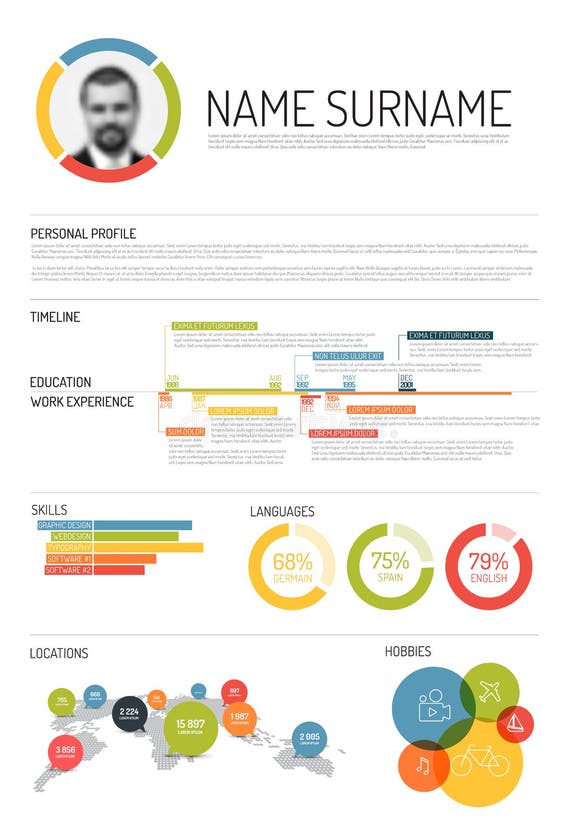 Original Cv / Resume Template Stock Vector - Illustration of line ...