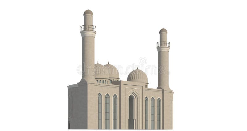 Original Design Middle East Building Isolated on White Background 3d ...