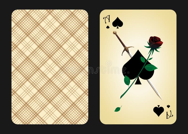 Original Design of the Playing Card Ace of Spades, Front and Back Stock ...