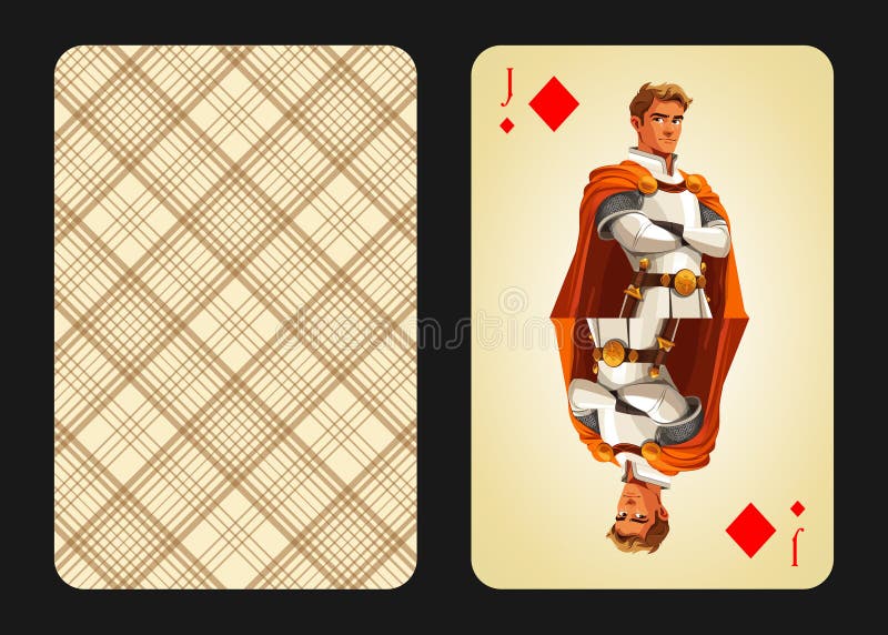 Original Design of the Playing Card Jack of Diamonds, Front and Back ...