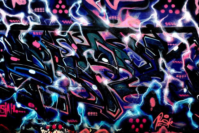 Original Digital Graffiti Painting of Abstraction Composition. T ...