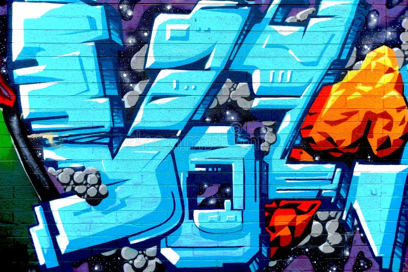 Original Digital Graffiti Painting of Abstraction Composition. T ...