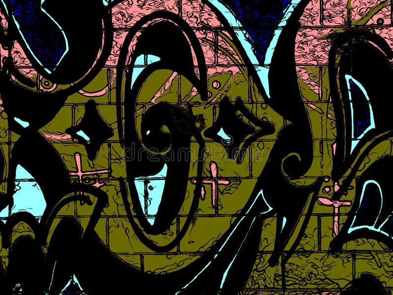 Original Digital Graffiti Painting of Abstraction Composition Editorial ...