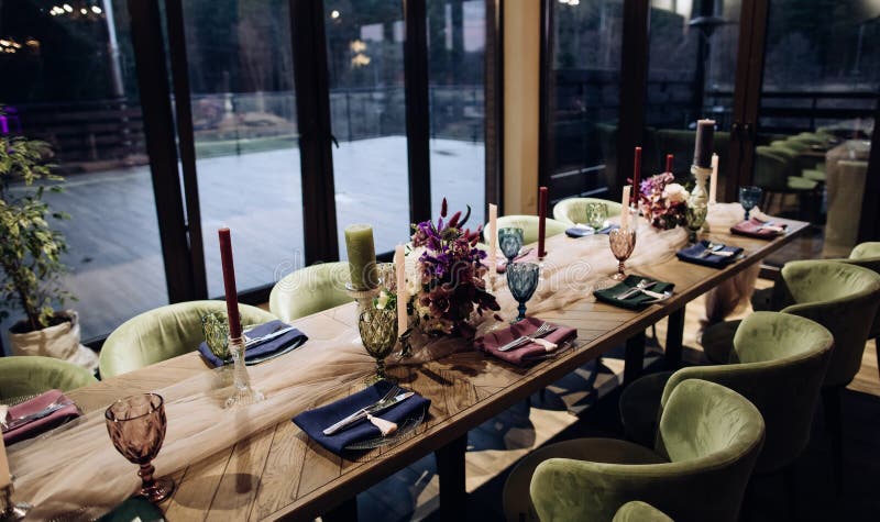 Original Dining Table Decoration in the Restaurant Stock Photo - Image ...