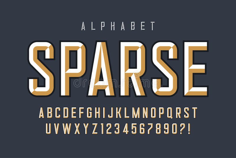 Original Display Font Design, Chisel Alphabet Style, Letters and ...