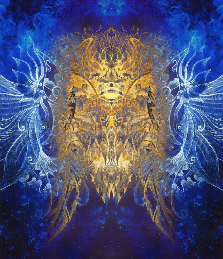 Original Draw and Computer Collage. Color Structure. Blue Color ...