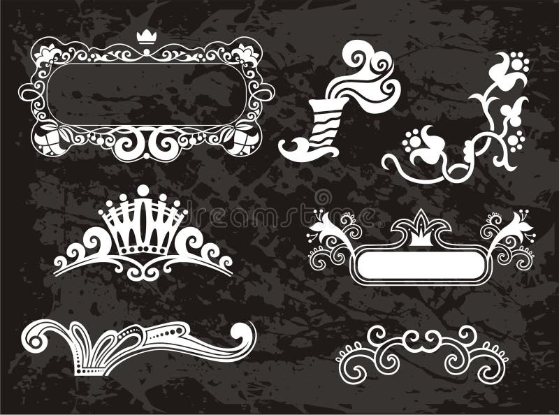 Original Floral Borders Set Frames Stock Illustration - Illustration of ...