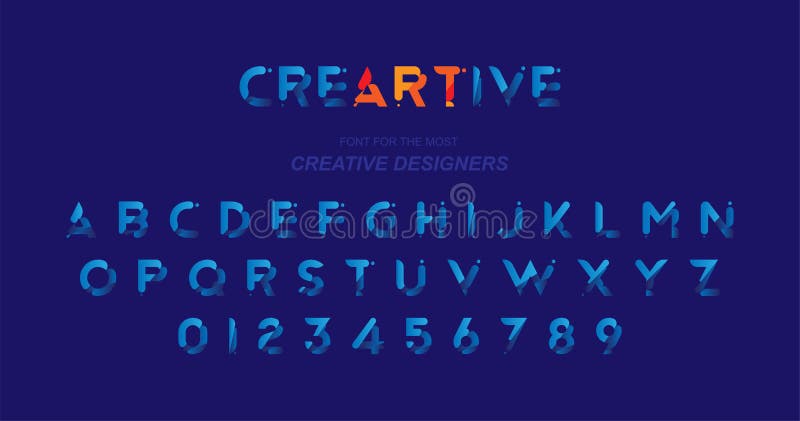 Original Font in Blue Colour for Creative Design Template. Flat ...