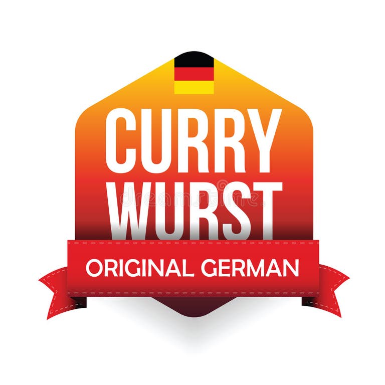 Original German Curry Wurst Label Red Sticker Stock Vector ...