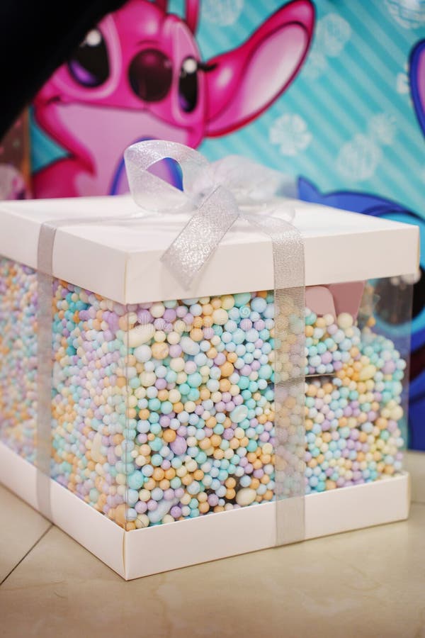 Original Gift Packaging. Transparent Box with Multi-colored Balls ...