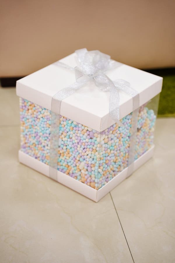 Original Gift Packaging. Transparent Box with Multi-colored Balls ...