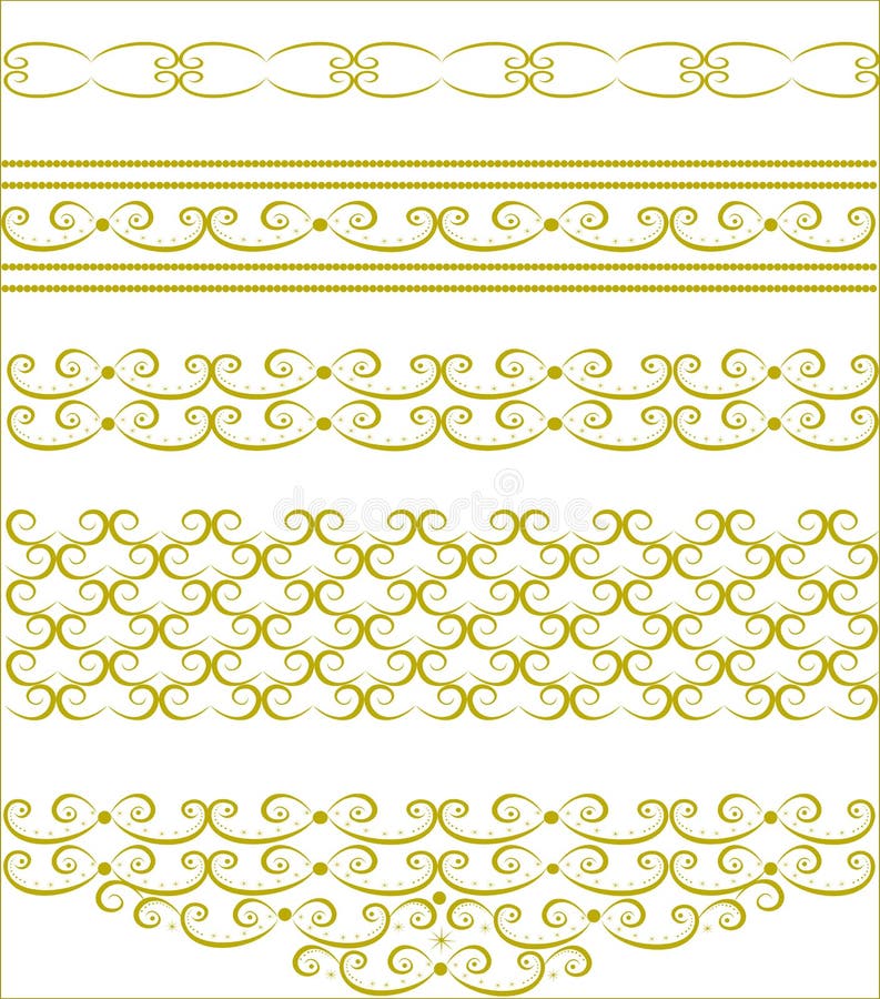 The Original Gold Decorative Patterns Stock Vector - Illustration of ...