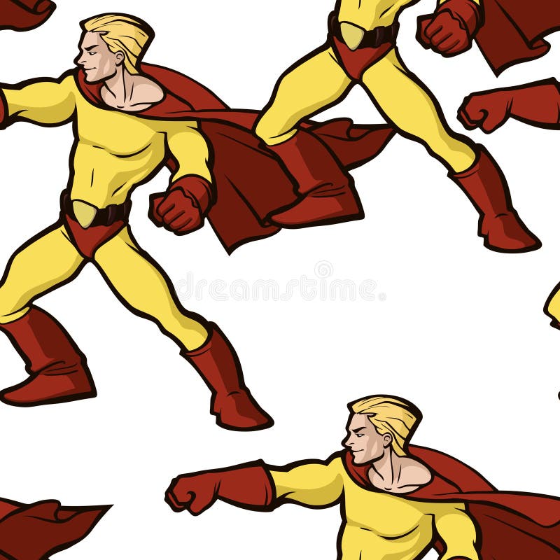 Super Hero in Seamless Texture Stock Illustration - Illustration of ...
