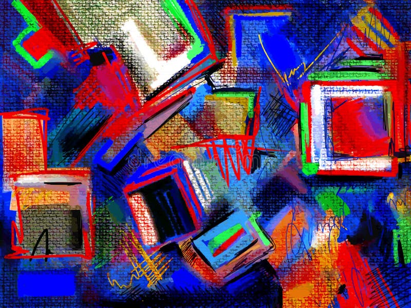 Original Hand Draw Abstract Digital Painting Stock Vector ...