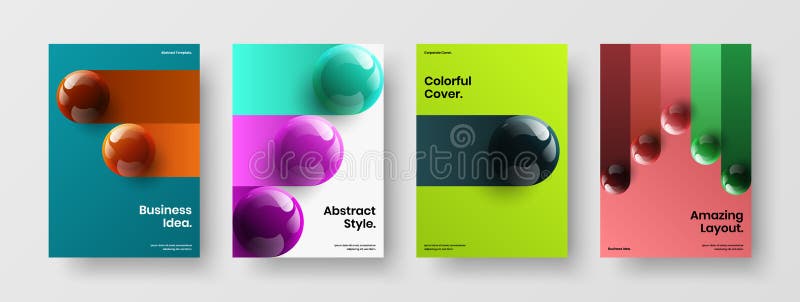 Multicolored Handbill Design Vector Template Set Stock Vector ...