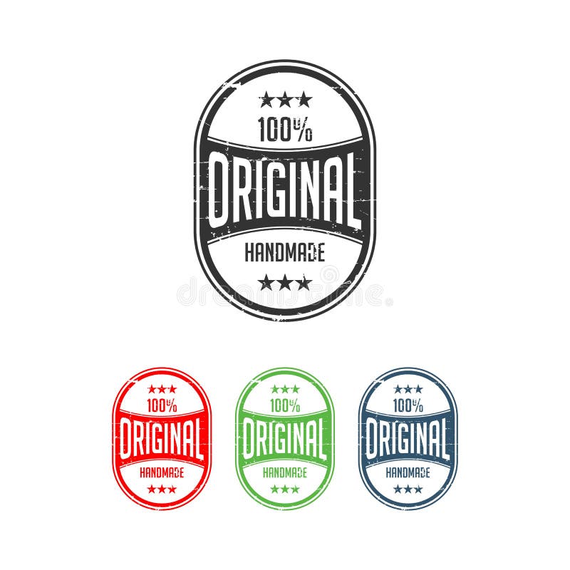 100 Original Handmade Authentic Label Badge Vector Stock Vector ...