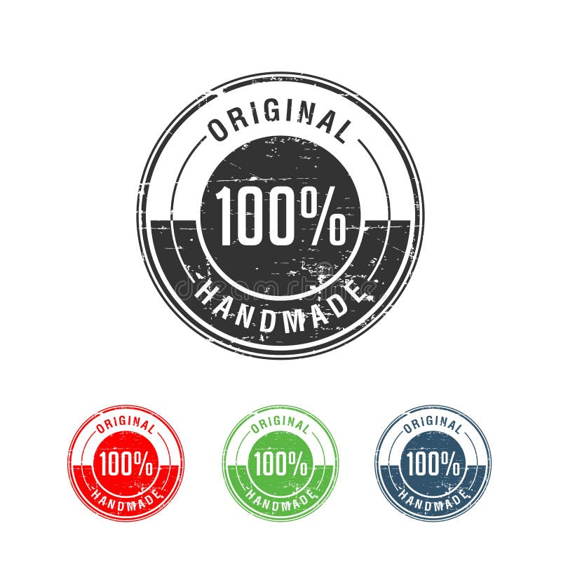 100 Original Handmade Authentic Label Badge Vector Stock Vector ...