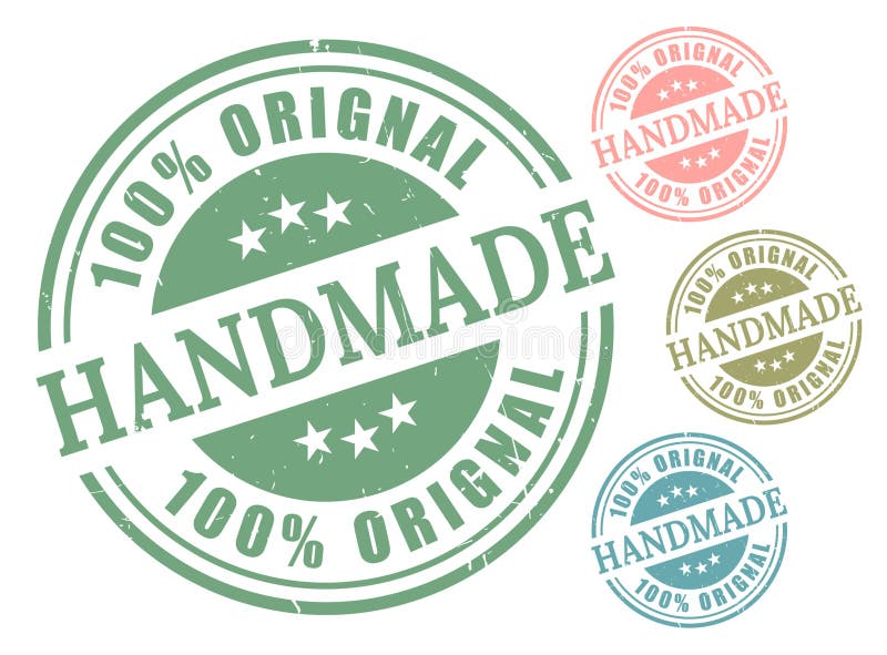 100 Original Handmade Stamp Vector Set, Grunge Style Artisan Product ...