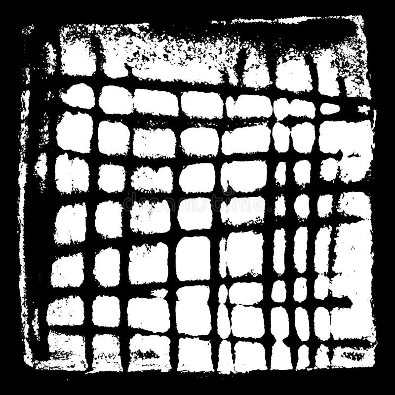 Original Handmade Texture Stamp in Black and White Stock Illustration ...