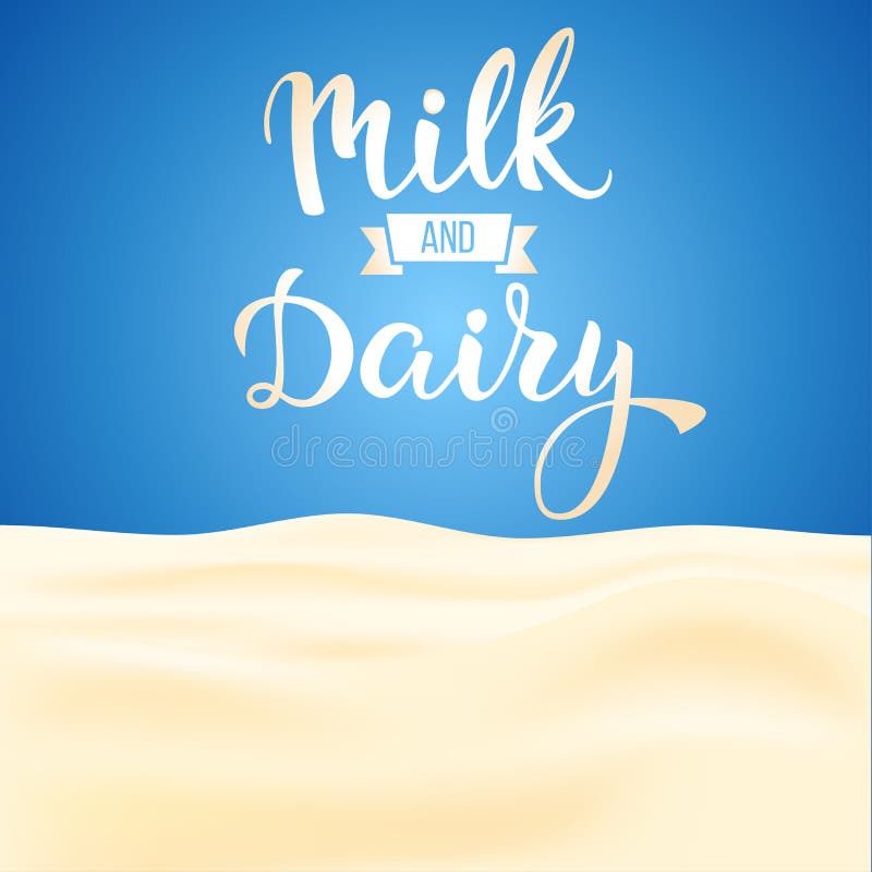 Original Handwritten Text Milk and Dairy. Stock Vector - Illustration ...