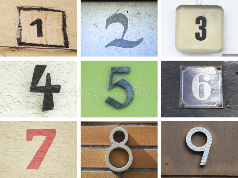 Original House Numbers 10 To 18 Stock Photo - Image of fourteen ...