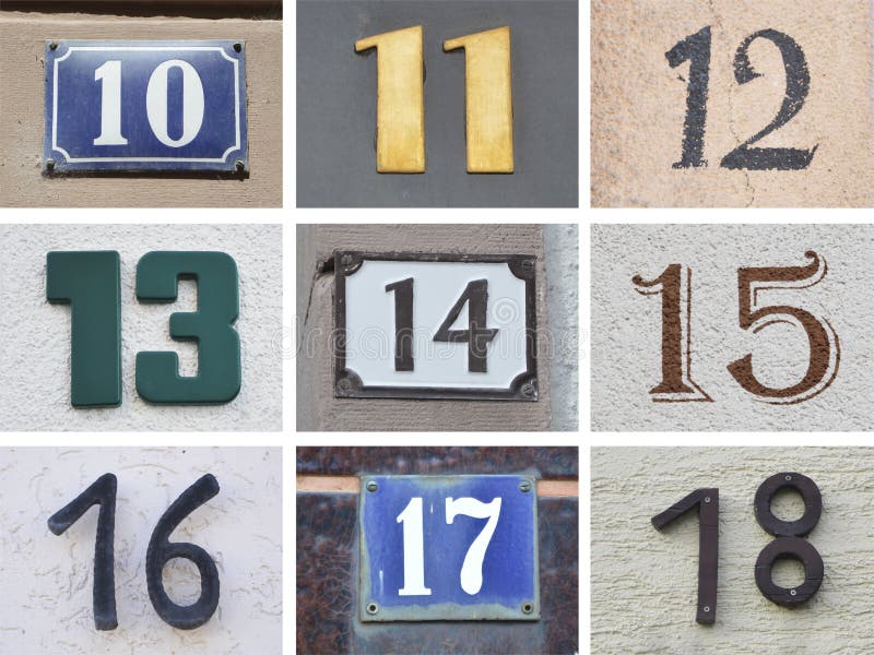 Original House Numbers 10 To 18 Stock Image - Image of fifteen, maison ...