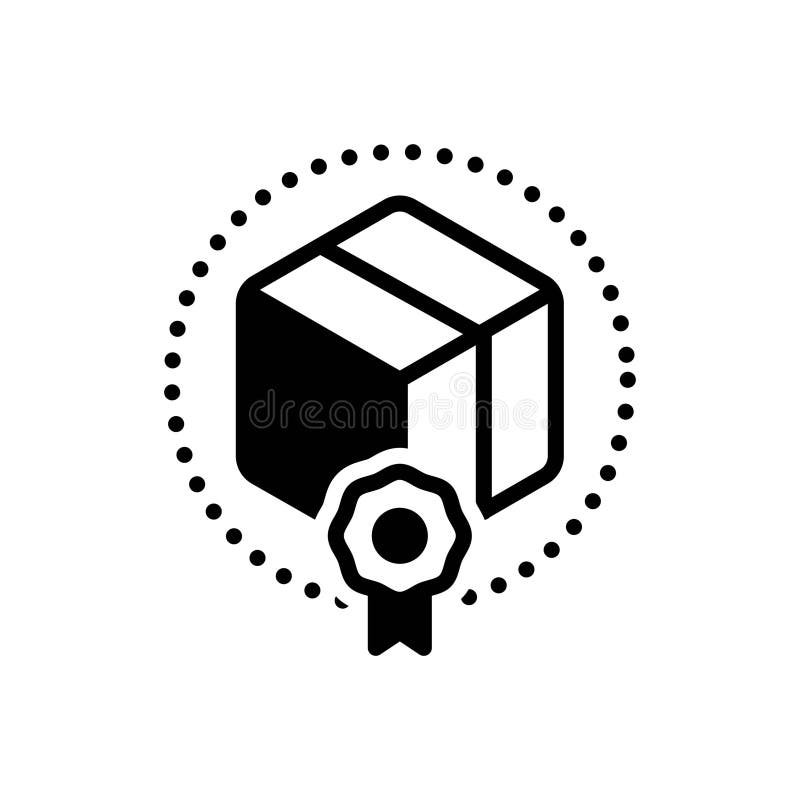 Black Solid Icon for Original, Quality and Cargo Stock Illustration ...